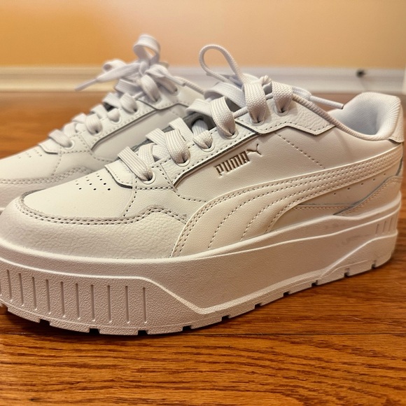 Puma | Shoes | Puma White Platform Sneakers With Chunky Sole | Poshmark